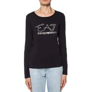 EA7 Crystal Embellished Long-sleeved T-shirt
