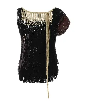 Dries Van Noten Asymmetrical Crochet Knit Top
