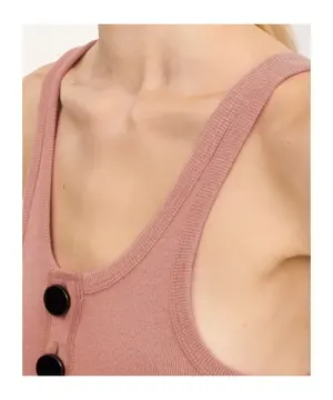 Chloé Logo Embroidered Ribbed Tank Top