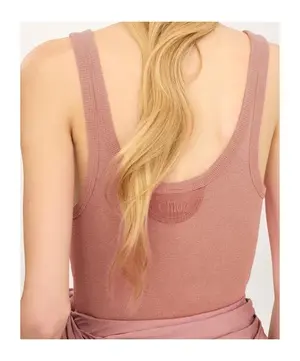 Chloé Logo Embroidered Ribbed Tank Top
