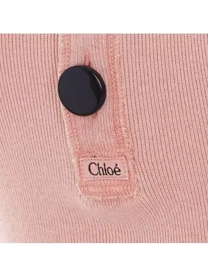 Chloé Logo Embroidered Ribbed Tank Top - Pink