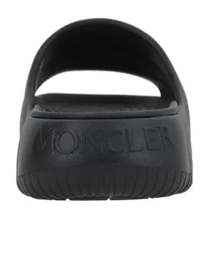 Moncler Quilted Logo Slides - Black