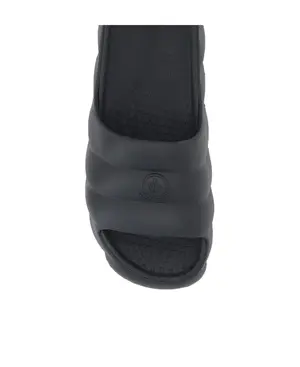 Moncler Quilted Logo Slides - Black