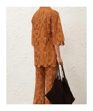 Zimmermann Coco Lace Tunic Top - Biscu