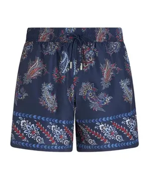 Etro Paisley Print Swim Shorts - Blue