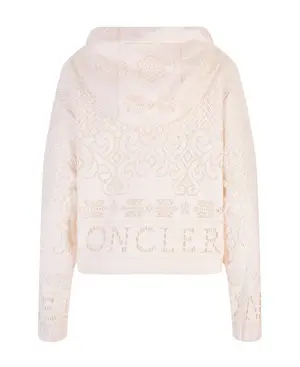 Moncler Zip-fastening Hooded Jacket With Intricate Mesh Knit