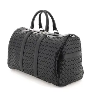 Bottega Veneta Medium Classic Intrecciato Duffle Bag - Black