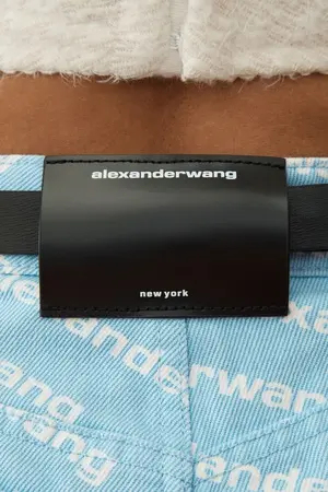 Alexander Wang High Rise Logo Denim Shorts - Blue