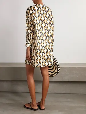 ERES Geometric Print Logo Patch Shirt