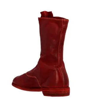 Guidi 310 Series Front Zipper Ankle Boots - Red