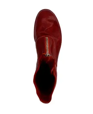 Guidi 310 Series Front Zipper Ankle Boots - Red