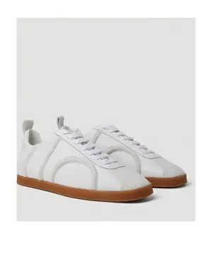 TOTEME Round Toe Lace-up Sneakers - White