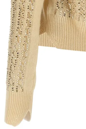Ermanno Scervino Braided Knitwear With Baguette Studs