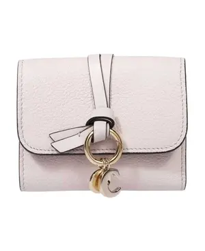 Chloé Logo Plaque Tri-fold Wallet - White