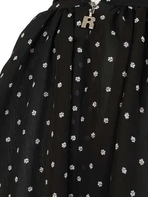ROTATE BY BIRGER CHRISTENSEN Halterneck Floral Print Bow Top - Black