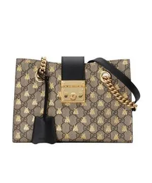 Gucci Padlock Small Shoulder Bag With Gg Bees Motif