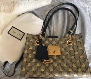 Gucci Padlock Small Shoulder Bag With Gg Bees Motif