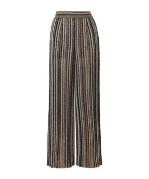 Missoni Sequined Striped Wide-leg Pants - Black