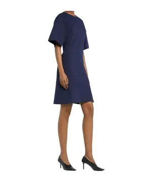 COURREGES Courrèges Embroidered A-line Mini Dress - Navy