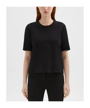 Theory Short-sleeved Crewneck Jersey T-shirt - Black