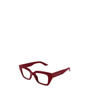 Alexander McQueen Square Frame Eyeglasses - Red