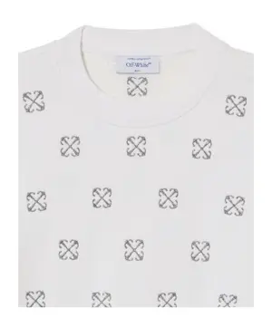 Off-White Lurex Little Arrows Sweatshirt - White-silver