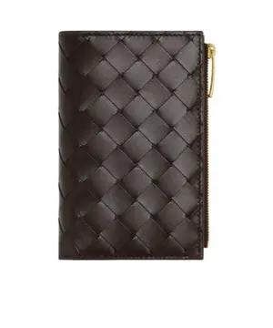 Bottega Veneta Medium Intrecciato Bi-fold Zip Wallet - Soft Candy