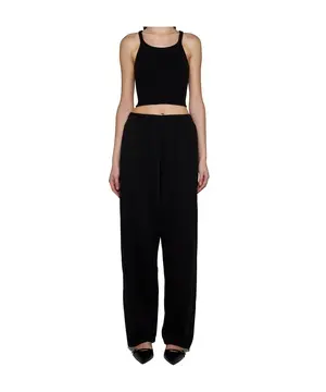 Wardrobe.NYC Cropped Ribbed Scoop Neck Top