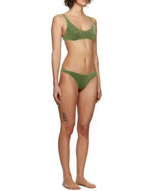 Oseree Lumiere Shimmer Bikini Set - Green