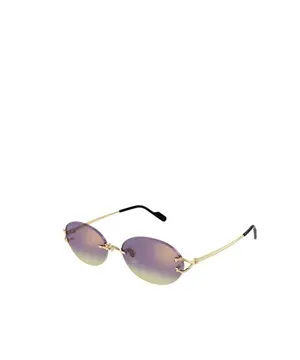 Cartier Oval Frame Sunglasses - Gold