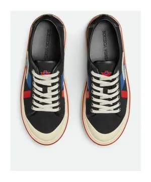 Bottega Veneta Eliot Low-top Canvas Sneakers With Leather Trims