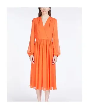 Max Mara V-neck Lantern Sleeve Dress