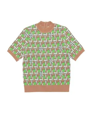 Tory Burch Short Sleeve Patterned Sweater