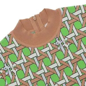Tory Burch Short Sleeve Patterned Sweater