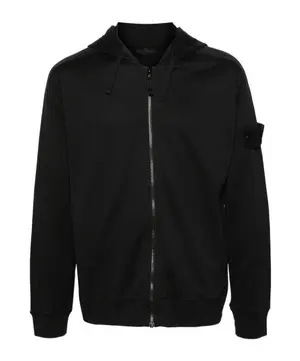 Stone Island Zip-up Hoodie With Detachable Compass Badge