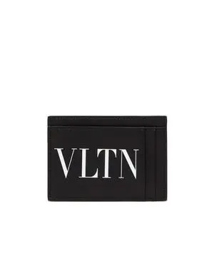 Valentino Garavani Vltn Logo Printed Card Case - Black