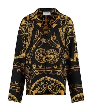 MARINE SERRE Printed Ornament Jewelry Buttoned Shirt