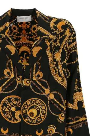MARINE SERRE Printed Ornament Jewelry Buttoned Shirt