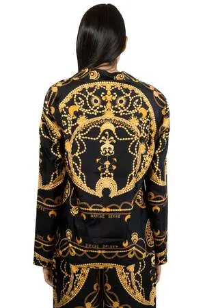 MARINE SERRE Printed Ornament Jewelry Buttoned Shirt