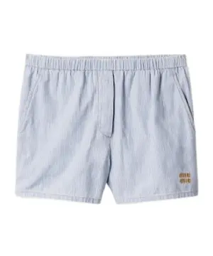 Miu Miu Striped Chambray Bermuda Shorts