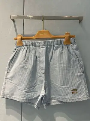 Miu Miu Striped Chambray Bermuda Shorts