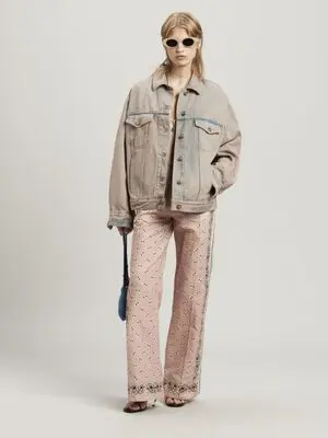 Palm Angels Paisley Printed Wide Leg Trousers