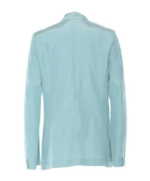 FORTE_FORTE Satin Boxy Jacket - Blue