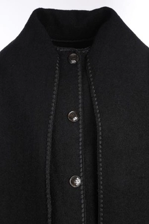 TOTEME Oversized Fringed Edge Scarf Jacket - Black