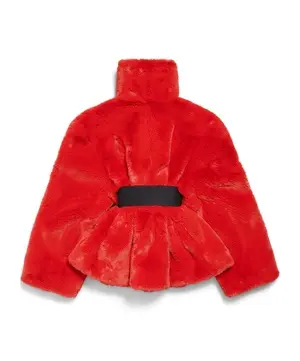 Balenciaga Belted Faux Fur Coat