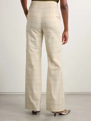 Veronica Beard Plaid Wide-leg Trousers