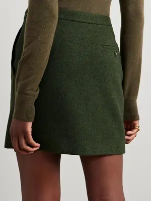 Bally Wool Mini Skirt - Dark Green