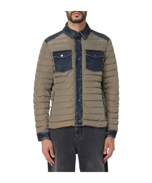MOORER Crespi Quilted Down Jacket With Denim Trim - Gray