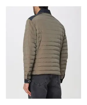 MOORER Crespi Quilted Down Jacket With Denim Trim - Gray
