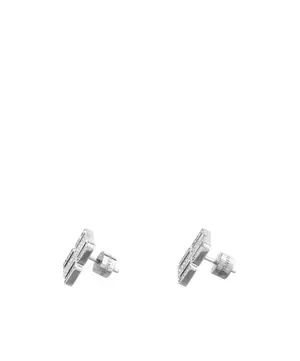 Balenciaga Logo Plaque Embellished Stud Earrings